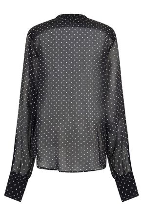 The Mannei Womens Silk Shirt Black Polka Dot