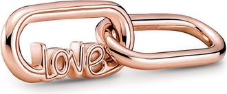 Pandora Pandora ME Styling Wort-Link Love mit 14 Karat ros&eacute;vergoldeter Metalllegierung; nur kompatibel mit Pandora Me Armb&auml;ndern