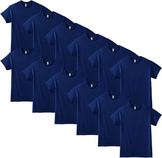 Gildan Unisex DryBlend, Style G8000, Multipack T-Shirt, Marineblau (12er-Pack), XL