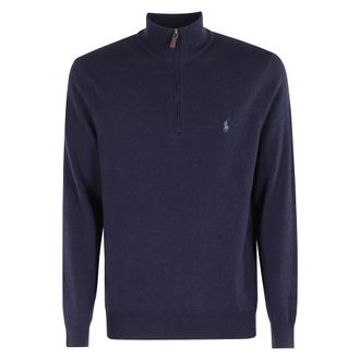 Polo Ralph Lauren Pull en laine avec demi-zip - Homme - Pulls - Bleu - Taille: S