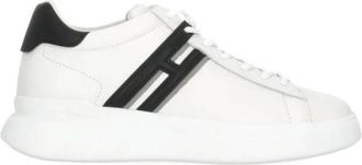 Hogan Homme, Chaussures, Blanc, Taille: 39 1/2 EU H580 Baskets en cuir avec d&eacute;tail logo