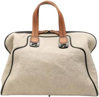Fendi Pre-owned Cuir sacs-fendi - Femme - Pre-owned - Beige - Taille: ONE Size