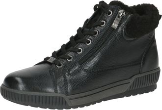 Caprice Damen Sneaker hoch mit Fütterung mit Reißverschluss Wasserabweisend, Schwarz (Black Nappa), 36.5 EU