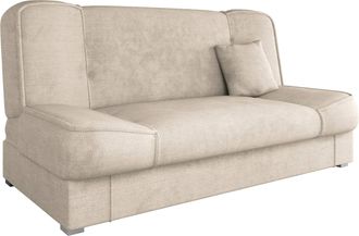 Mirjan24 Schlafsofa Gemini mit Bettkasten, 3 Sitzer Sofa, Couch mit Schlaffunktion, Bettsofa Schlafsofa Polstersofa Farbauswahl Couchgarnitur (Orinoco 22)