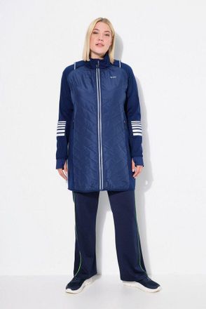 Ulla Popken Sweatjacke 2-in-1-Mantel &Auml;rmel abnehmbar Stehkragen recycelt