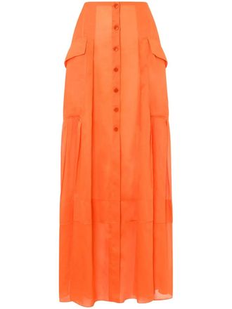 Alberta Ferretti jupe &agrave; coupe longue - Orange