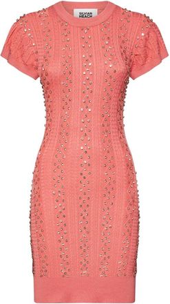 Silvian Heach Femme, Robes, Rose, Taille: 36 FR Abito superficie decorata e linee essenziali