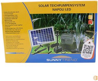 Esotec [GEBRAUCHT] B-Ware Esotec Napoli Led Solar Pumpenset Pumpe Beleuchtung Solarpumpe Set Lampe 750l/H
