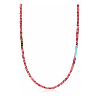 Nialaya Homme, Accessoires, Gris, Taille: XL Red Jasper Heishi Necklace