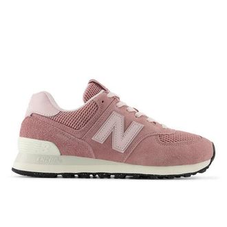 New Balance Femme 574 en Rose/Blanc, Su&egrave;de/Mesh, Taille 37.5