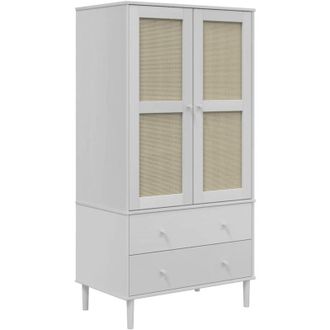 vidaXL Furniture Limited - Garde-robe SENJA aspect rotin blanc