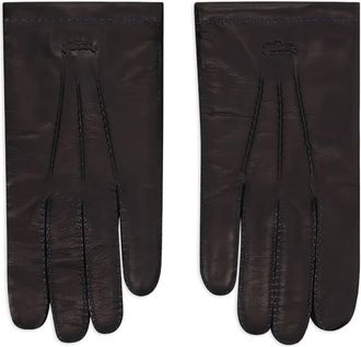 Longchamp gants à coutures contrastantes - Noir