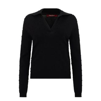 Max Mara Polo mit V-Ausschnitt - - Knitwear - Damen - Schwarzk - M