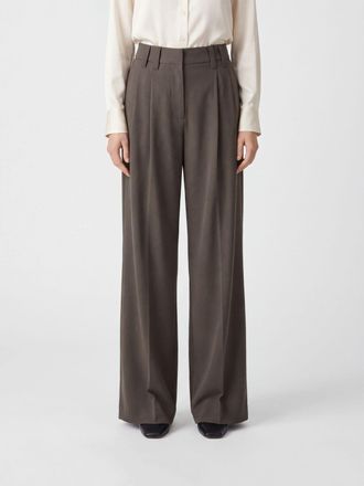 Brunello Cucinelli Palazzo-Hose aus Wollmischung mit hoher Taille und Bundfalten