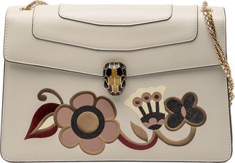 Bulgari Medium Calfskin Floral Serpenti Forever Shoulder Bag