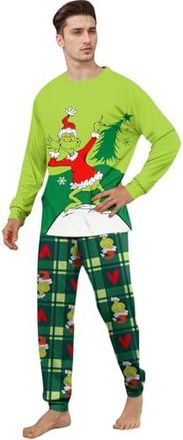 Generic Le Grinch Pyjama Noel Famille De Grinch Noël Costume Hiver Vetement Ensemble Bebe Coton Enfant Garcon Homme Ensembles Pull Deguisement Femme Chaud Et 