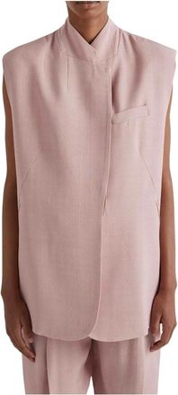 Meimeij Femme, Vestes, Rose, Taille: 42 FR Gilet Rose Poudre