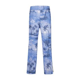 Palm Angels Tropische Insel Print Straight-Leg Hose - - Trousers - Herren - Blau - L