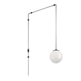 Eglo H&auml;ngelampe Rondo 3, Lampenfassung mit Kabel und Stecker, Pendelleuchte &uuml;ber Esstisch, Esszimmerlampe aus schwarzem Metall und wei&szlig;em Glas, E27 Fassung