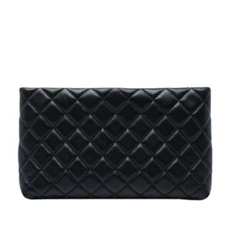 Chanel Pre-owned Gesteppte Lammleder Clutch - - Pre-owned - Damen - Schwarzk - ONE SIZE