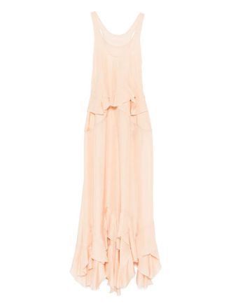 Stella McCartney robe longue à volants - Orange