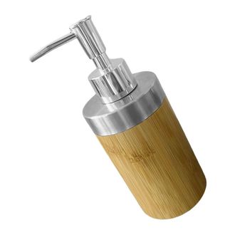 Cabilock Nachf&uuml;llbarer Bambus Seifenspender mit Pumpe Handlicher Lotion Shampoo Dispenser f&uuml;r Bad und K&uuml;che Langlebige Plastik Bambus Flasche zum Bef&uuml;llen von 
