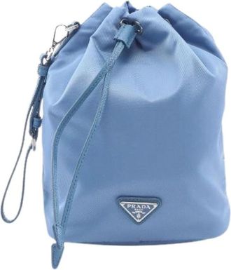 Prada unisex, Pre-owned, Bleu, Taille: ONE Size Sac bandouli&egrave;re Pre-owned Re-Nylon Saffiano