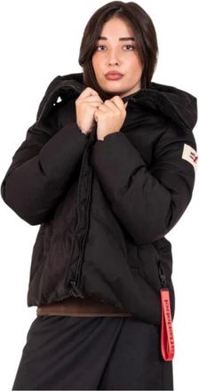 Afterlabel Femme, Vestes, Noir, Taille: 36 FR Veste Courte en Nylon &agrave; Col Haut