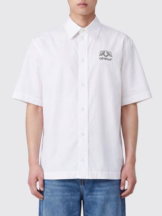 Off-white Bowlinghemd aus Modal-Seiden-Mix mit r&uuml;ckseitigem Arrow-Logo