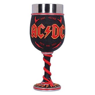Nemesis Now AC/DC Verre &agrave; vin Haute Tension Rock and Roll avec Cornes d&eacute;clairage Noir