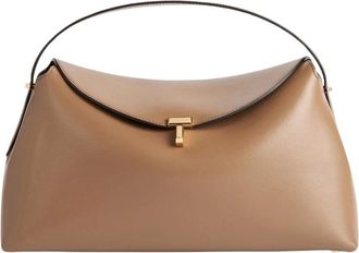 Toteme Femme, Sacs, Beige, Taille: ONE Size T-Lock Clutch