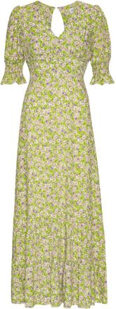 Americandreams Americandreams, Femme, Robes, Vert, Taille: 36 FR Koko Dress Long Open Back Short Sleeves