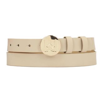 Kazar Leder G&uuml;rtel mit runder Schnalle - - Accessories - Damen - Beige - 110 CM