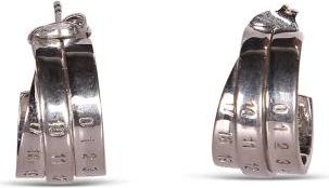 Maison Margiela Femme, Accessoires, Gris, Taille: ONE Size Numeric Minimal Signature Hoop Earrings