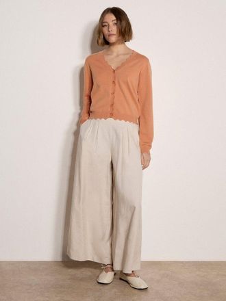 Apricot Cardigan Strickjacke mit Wellenkante Einfarbig