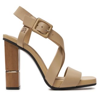 Tommy Hilfiger Sandalen Tommy Hilfiger Hardware Block High Heel FW0FW07016 Braun