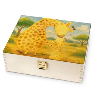 Mr. & Mrs. Panda Teedose Giraffe Kind Design - Geschenk, Mama, Aufbewahrung Tee, Afrika, Organizer, Teebox, Tochter, Teebeutel, Mutter, Kiste, Lieblingsmensch, Sohn