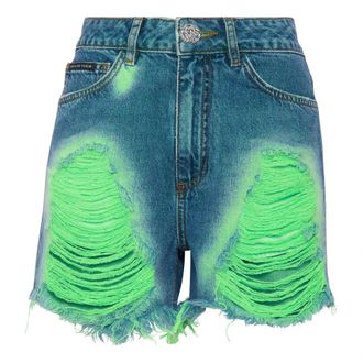Philipp Plein Damen, Shorts, Blau, W29Gr&ouml;&szlig;e