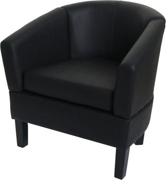 Hhg Neuwertig] Lounge-Sessel HHG 864, Sessel Clubsessel Cocktailsessel, MVG-zertifiziert Kunstleder schwarz