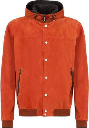 Moorer Homme, Vestes, Orange, Taille: L Leather Jacket