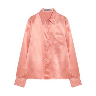 Prada Korallrotes Langarmhemd - - Blouses & Shirts - Damen - Rot - L