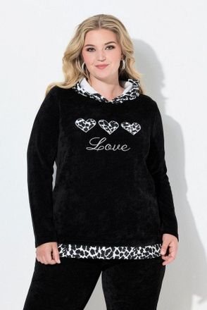 Miamoda Sweatshirt Hoodie Kapuzensweater Flausch-Sweat Leo-Details