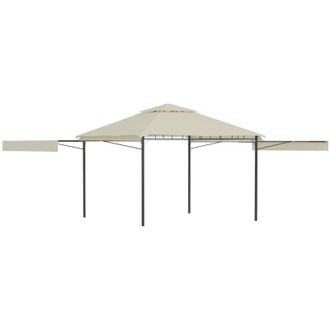 vidaXL Belv&eacute;d&egrave;re avec double toits &eacute;tendus 3x3x2,75 m Cr&egrave;me 180 g/m&sup2;