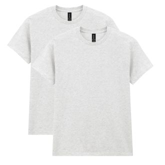 Gildan Unisex-Erwachsene T-Shirt aus Schwerer Baumwolle, Stil G5000, Multipack Hemd, Aschgrau (2er-Pack), L