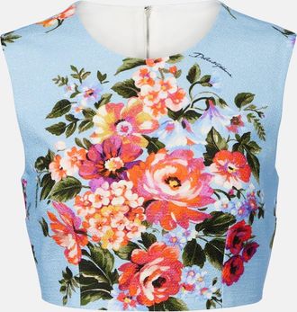 Dolce & Gabbana Top en coton m&eacute;lang&eacute; &agrave; fleurs
