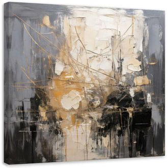 Artgeist Tableau d&eacute;co Abstraction Technique Impasto Gris 60x60