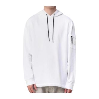 Woolrich L&auml;ssiger Baumwoll-Hoodie mit Logo-Patch - - Sweatshirts & Hoodies - Herren - Wei&szlig; - L