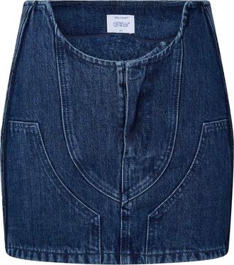 Off-white Off White - Minirock f&uuml;r Damen, Denim (Blau)