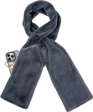 Generico &Eacute;charpe &agrave; enfiler pour femme - Cache-cou en fourrure chaude et douce - avec poche antivol &agrave; fermeture &eacute;clair - &Eacute;charpe dhiver courte pour homme &acirc;g&eacute;, g
