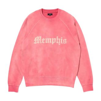 Beams Plus Fade Print Raglan Rundhals-Sweatshirt - - Sweatshirts & Hoodies - Herren - Rot - M